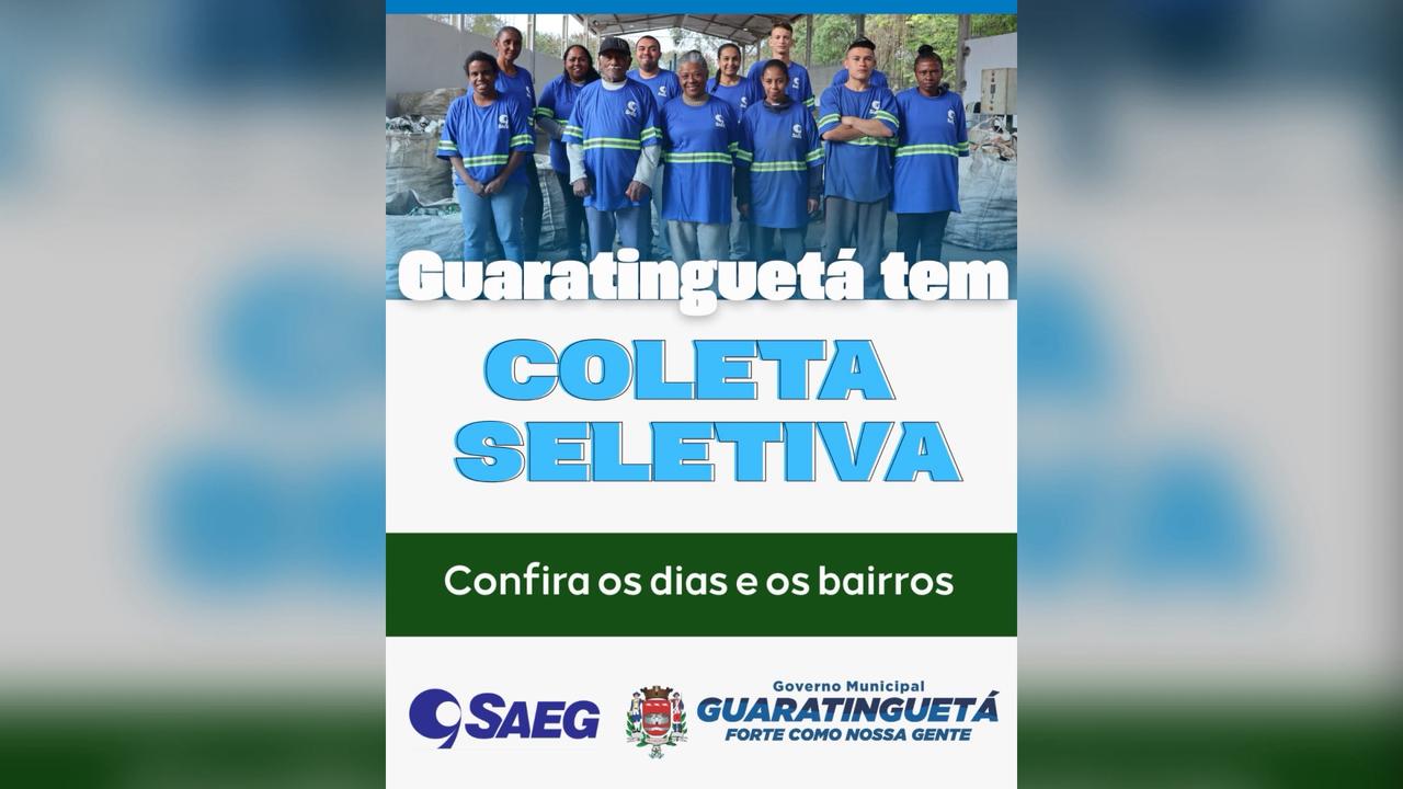 SAEG amplia a coleta seletiva para 77% da área urbana de Guaratinguetá ...